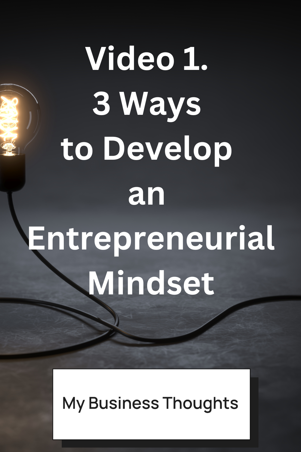 Video 1. 3 Ways to Develop an Entrepreneurial Mindset - My Business Thoughts